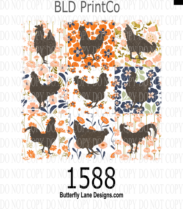 D1588 Chicken Grid-Chicken quilt pattern – Butterfly Lane Designs
