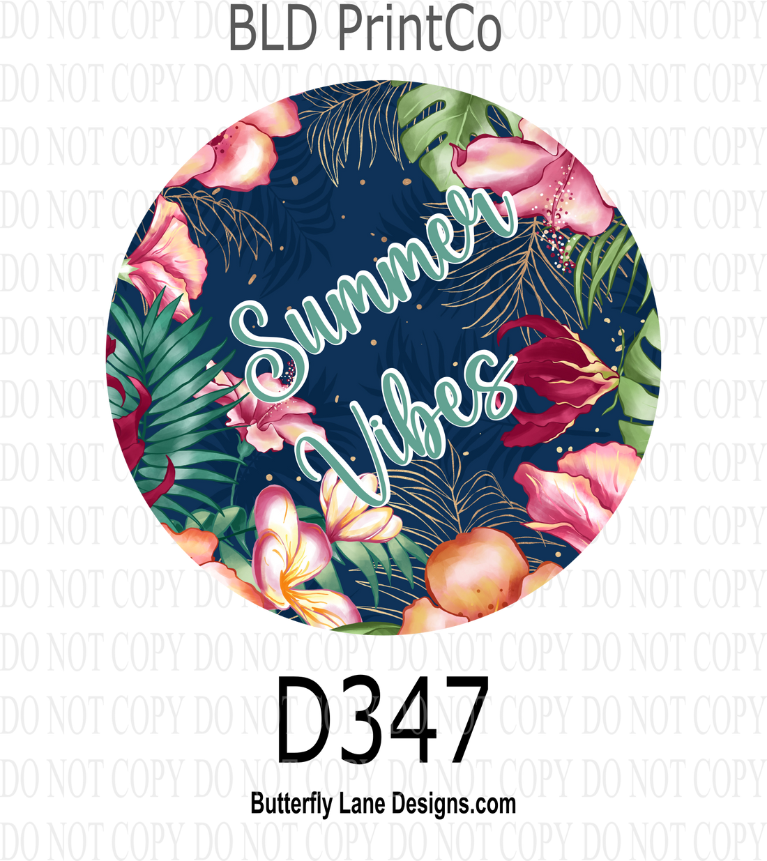 D347 Summer Vibes 1 Clear Decal :: VC Decal – Butterfly Lane Designs