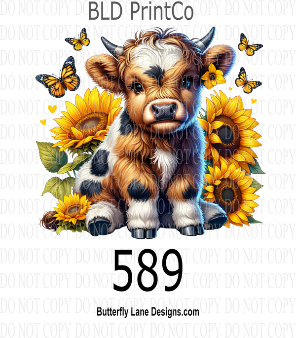D589 Cutest highland baby cow:: Decal – Butterfly Lane Designs