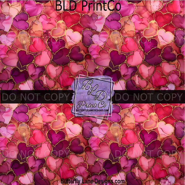 PV1852 Alcohol Inks hearts- Stained glass effect – Butterfly Lane Designs
