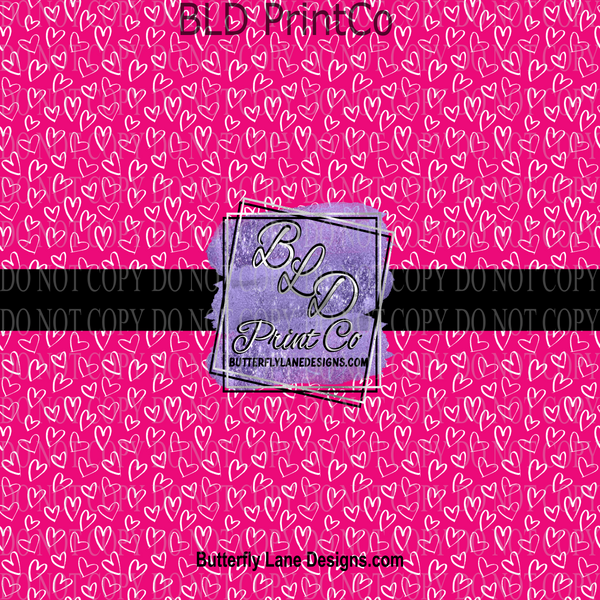 Pink with hearts PV 784 Patterned Vinyl – Butterfly Lane Designs