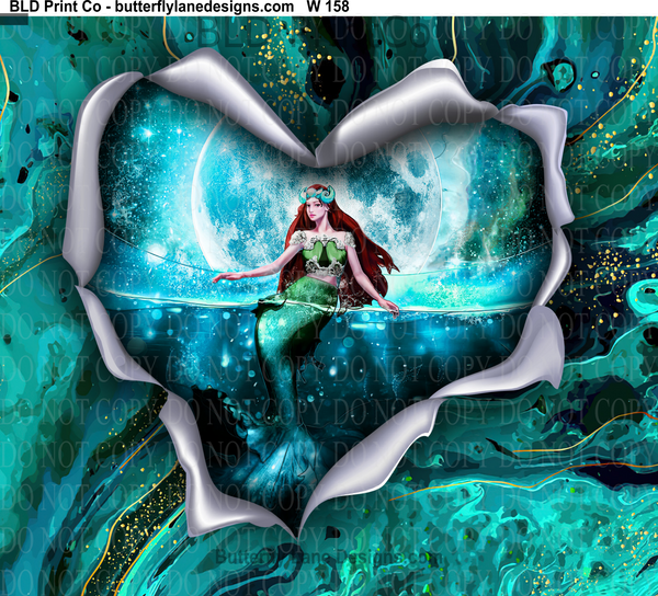 W158 Turquoise Mermaid: Tumbler wrap – Butterfly Lane Designs