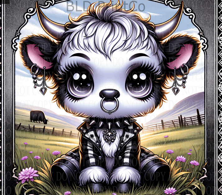 W293 Cutest Goth cow – Butterfly Lane Designs