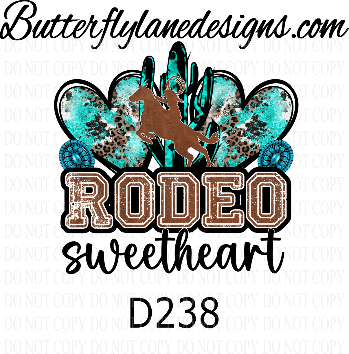 D238 Rodeo Sweetheart:: Clear Decal :: VC Decal – Butterfly Lane Designs