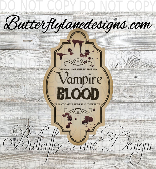 Vampire Blook label :: Clear Decal :: VC Decal – Butterfly Lane Designs
